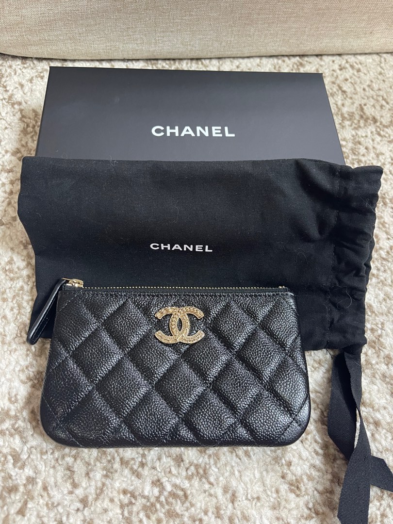 Chanel Mini O Pouch in Black Caviar, Luxury, Bags & Wallets on Carousell