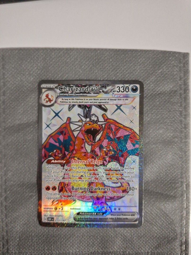 Obsidian Flames Pokemon Charizard Ex 215/197 Ultra Rare Full Art Card ...