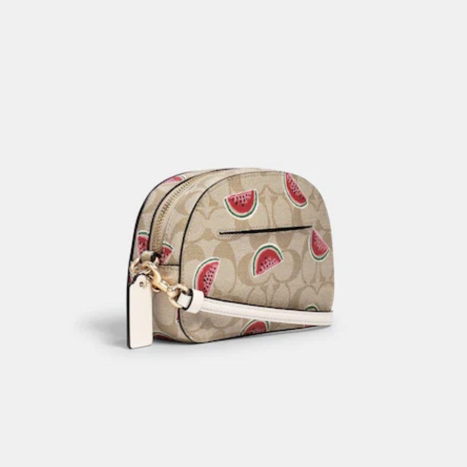 Coach Mini Crossbody In Signature Canvas With Watermelon Print, Luxury ...