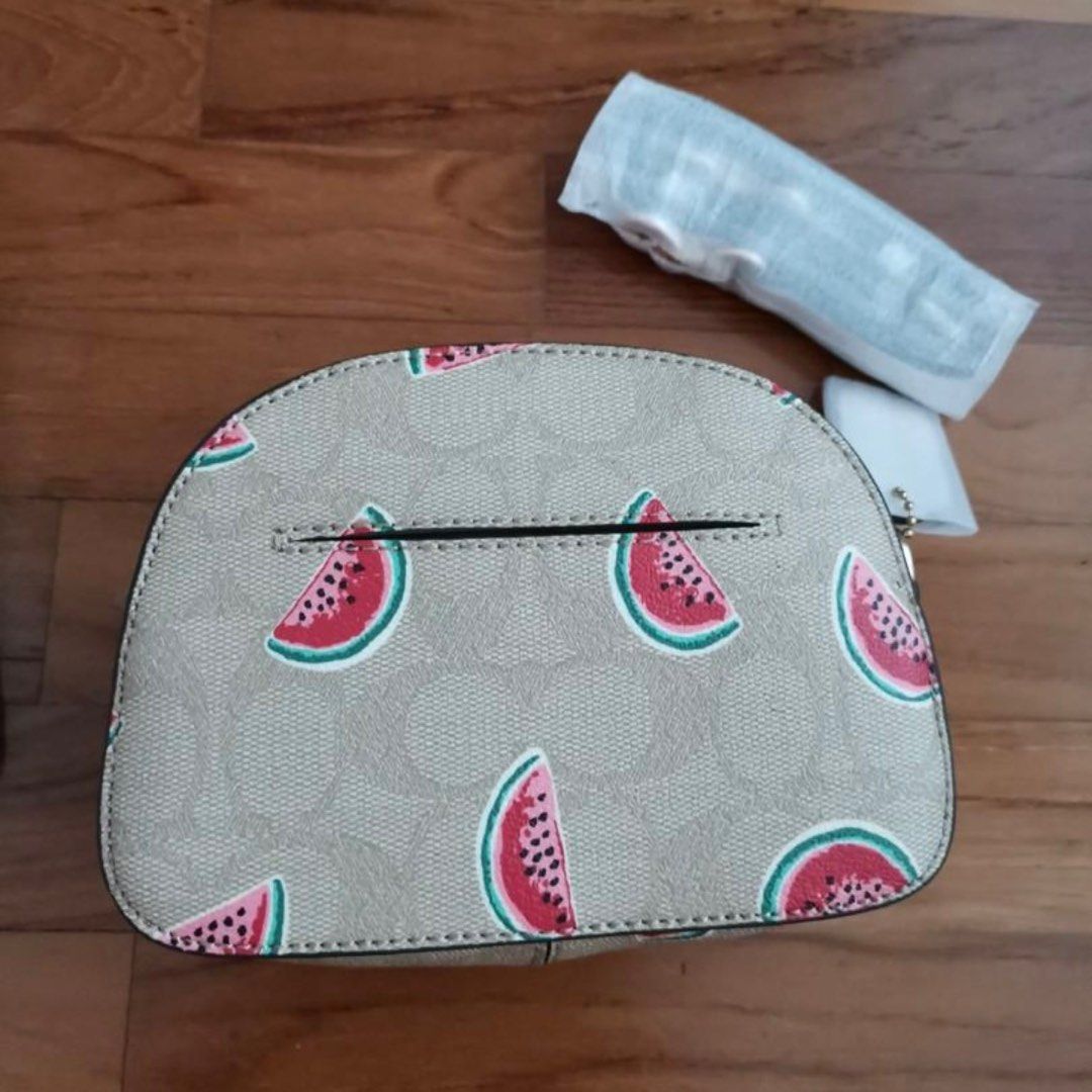 Coach Mini Crossbody In Signature Canvas With Watermelon Print, Luxury ...