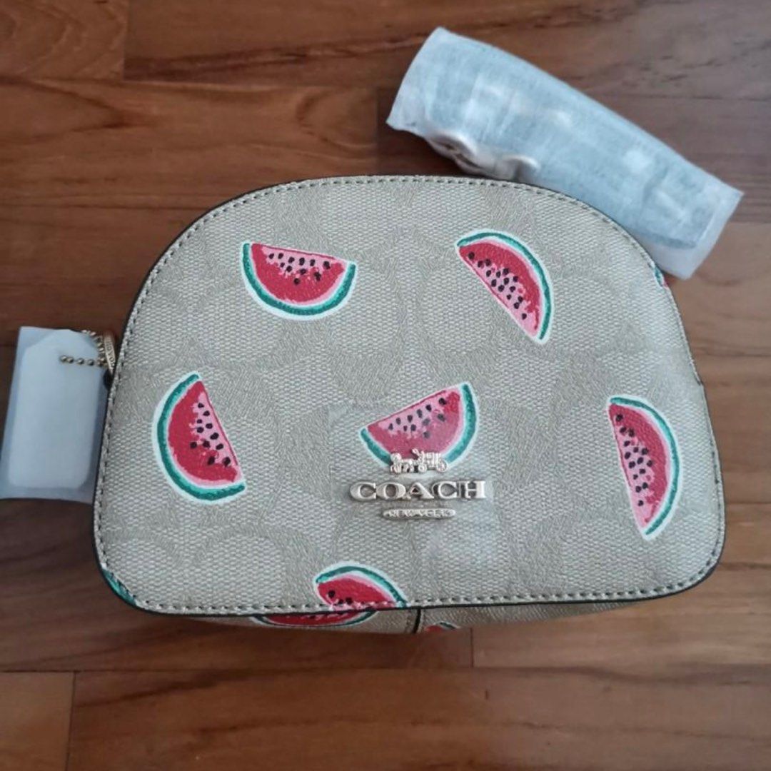 Coach Mini Crossbody In Signature Canvas With Watermelon Print, Luxury ...
