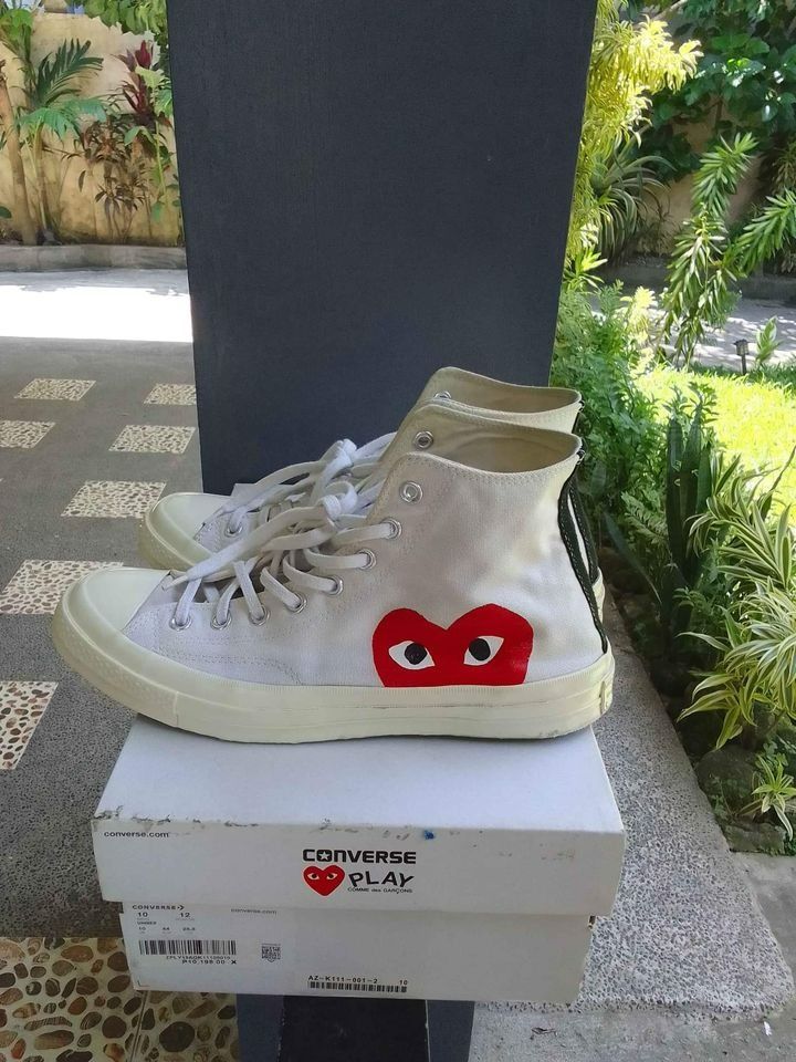 CONVERSE X CDG CHUCK TAYLOR ALL STAR HIGH PLAY "WHITE" on Carousell