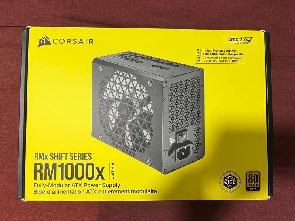 CORSAIR RMx SHIFT 1000w Series 80 PLUS Gold Fully Modular ATX 3.0 Power ...