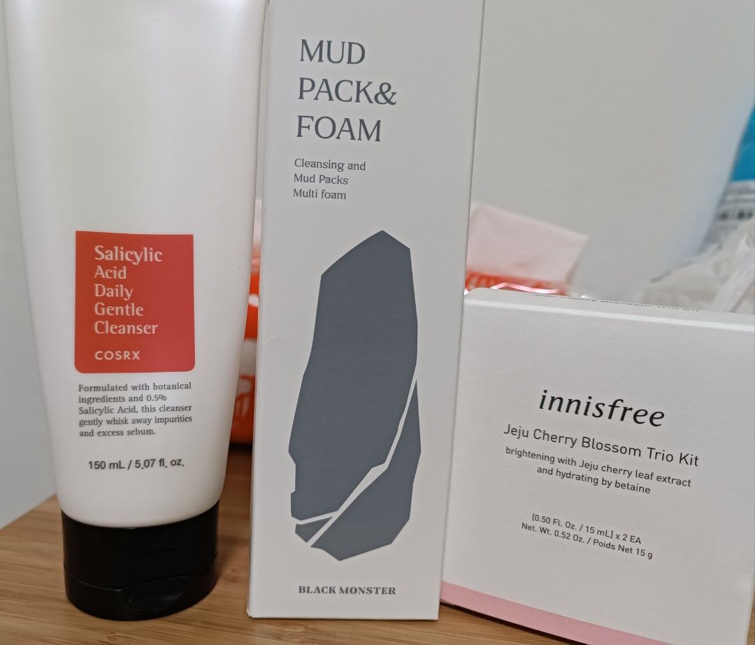 Cosrx Salicylic Acid Cleanser & Blackmonster Mud Cleanser, Beauty ...