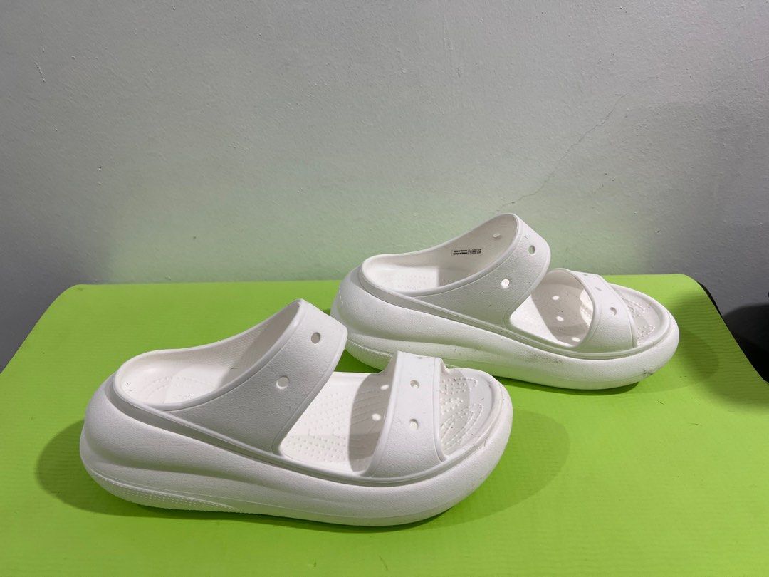 Crocs Classic Crush Sandal in White Size W7 Authentic on Carousell