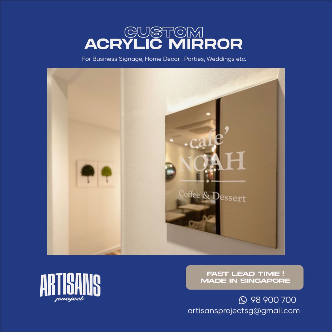Customisable Mirror Acrylic Signs [Wedding Entrance/ Business Signs ...