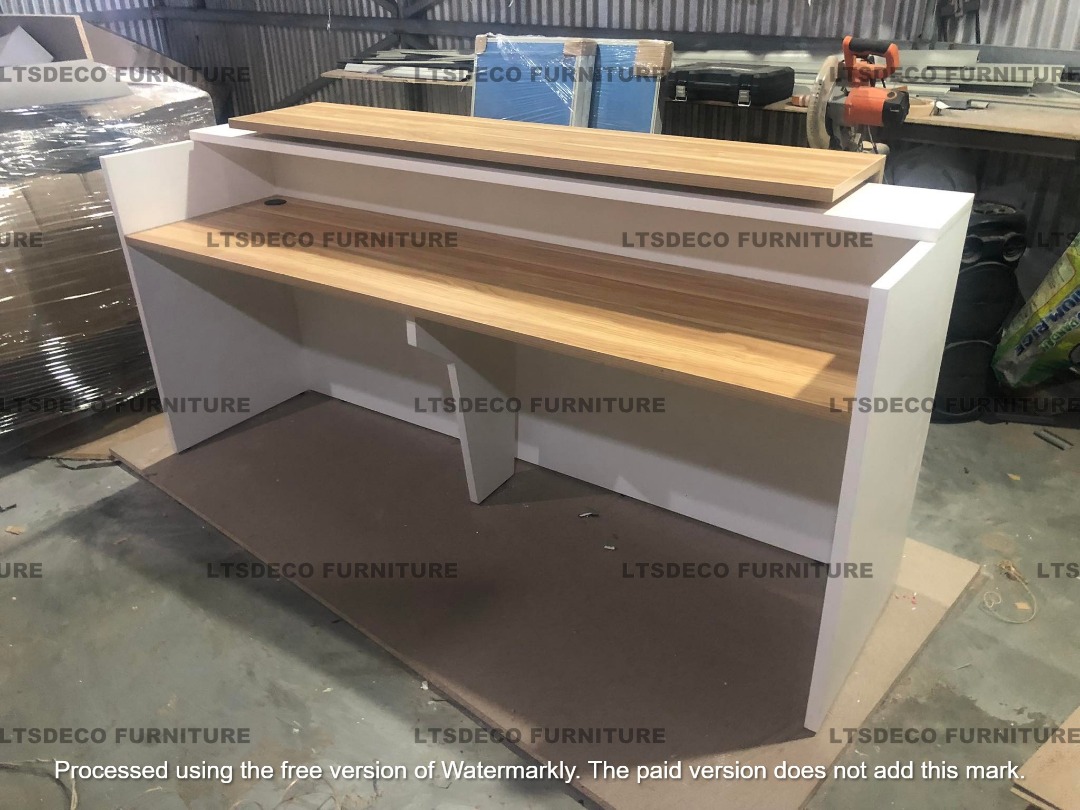 CUSTOMIZED RECEPTION TABLE OFFICE PARTITION FURNITURE on Carousell