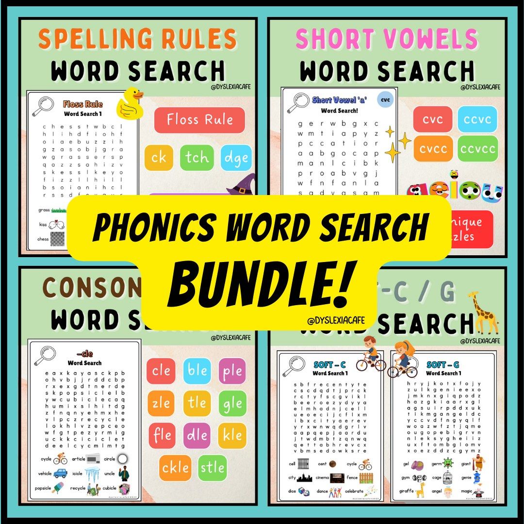 Digital phonics word search puzzles, Hobbies & Toys, Toys & Games on ...