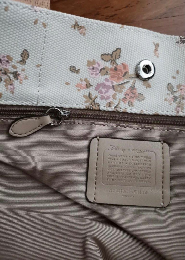 Disney X Coach Tote With Rose Bouquet Print And Dumbo, Luxury, Bags ...
