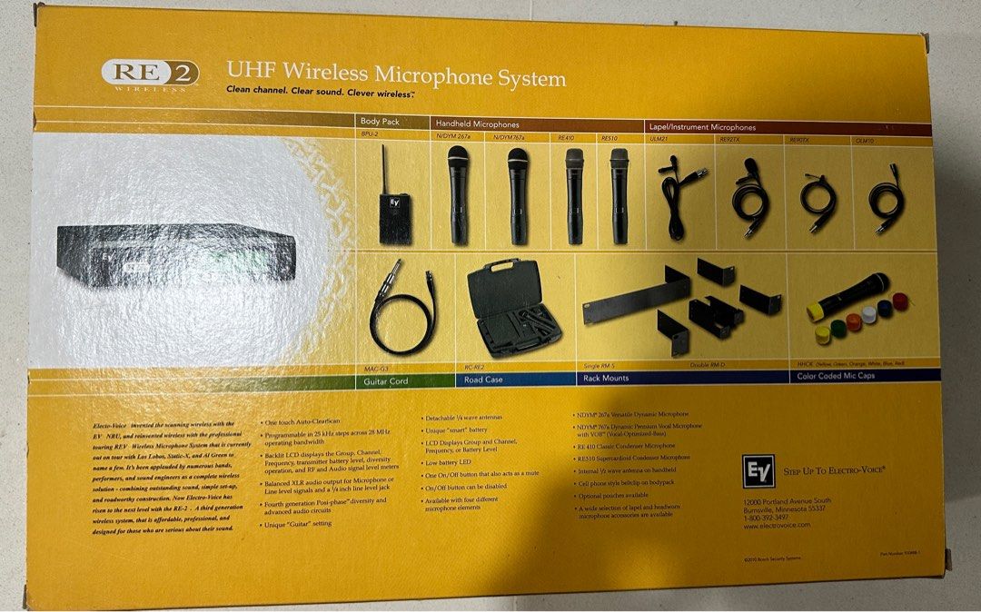 Electro Voice RE2 UHF wireless Microphone system, Audio, Other Audio ...