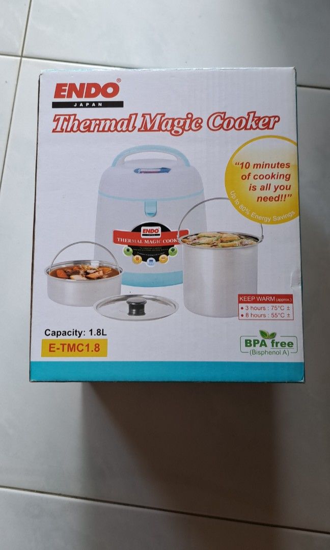 Endo Thermal Magic Cooker 1.8L E-TMC1.8, TV & Home Appliances, Kitchen ...