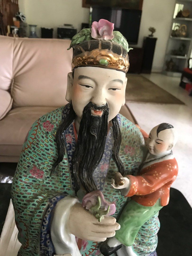 Fu Lu Shou Statue, Hobbies & Toys, Memorabilia & Collectibles, Vintage ...