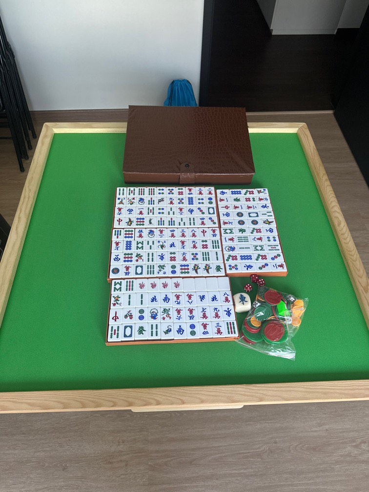 Full set Mahjong with Table, Hobbies & Toys, Toys & Games on Carousell