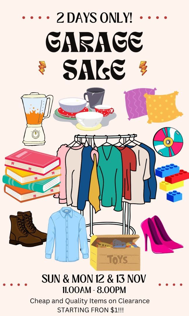 Garage Sale! 12 & 13 Nov 2023!, Announcements on Carousell