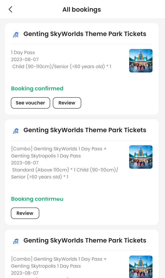 Genting SkyWorld Theme Park Tickets (outdoor) x 3 (valid till 31 Aug ...