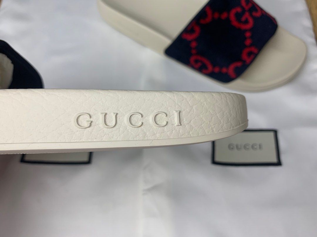 GUCCI TERRY CLOTH MONOGRAM SLIDE on Carousell