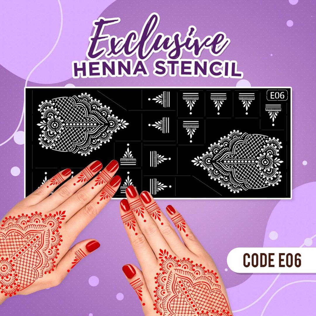 Hand Henna Stencils, Women's Fashion, Muslimah Fashion, Accessories on ...