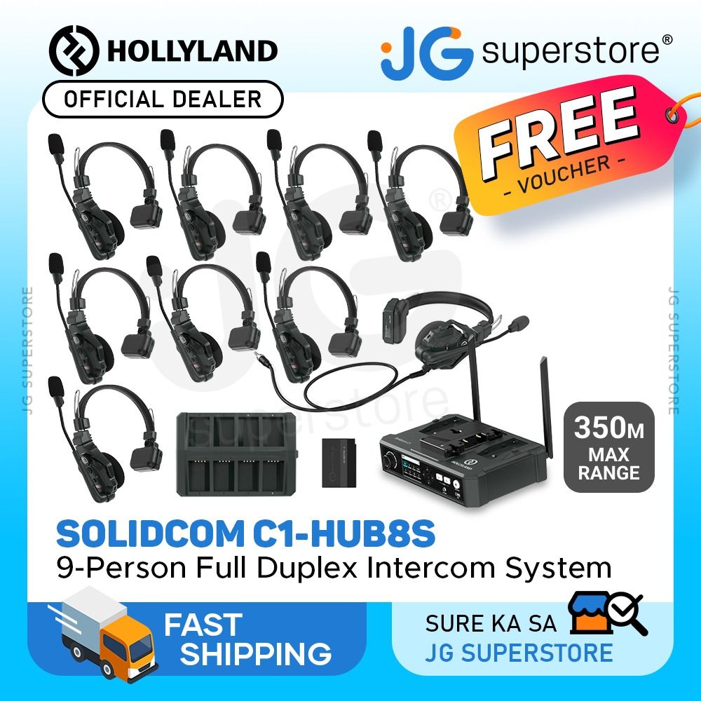 Hollyland Solidcom C1-HUB8S 1.9GHz 9-Person Full Duplex Wireless DECT 6 ...