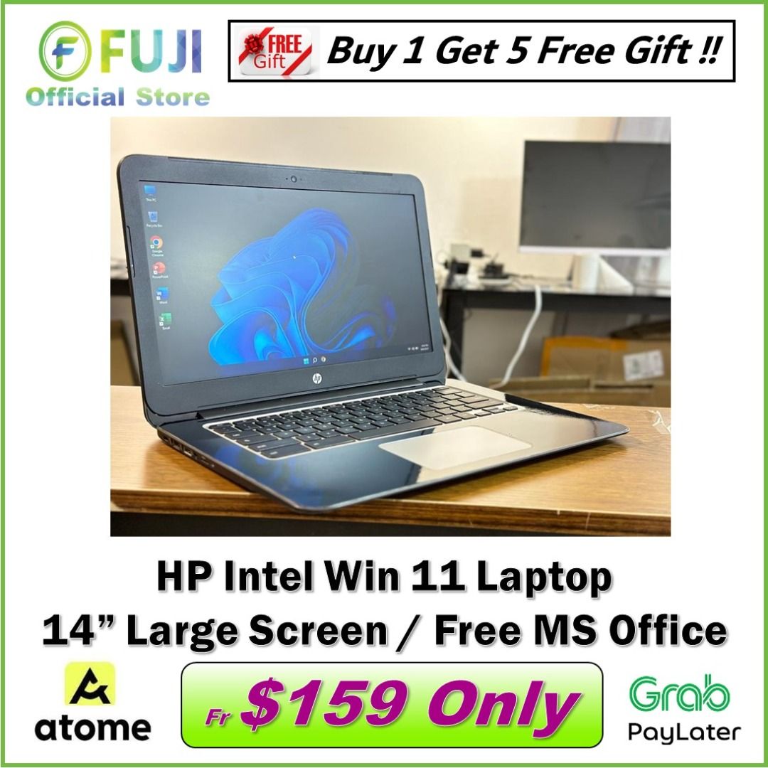 HP Intel Win 11 Laptop - Large Screen 14 Inch - SSD Drive - Windows 11 ...