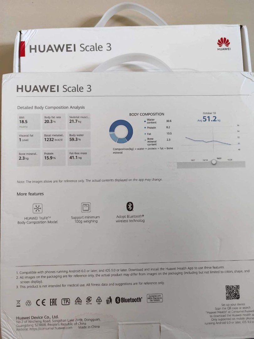 Huawei weighing Scale 3, Health & Nutrition, Health Monitors & Weighing ...