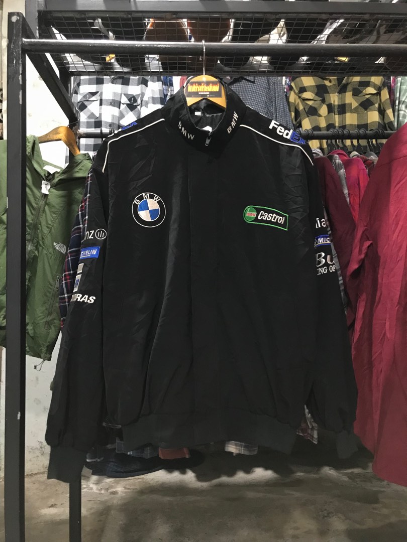 Jaket Bomber BMW, Fesyen Pria, Pakaian , Atasan di Carousell
