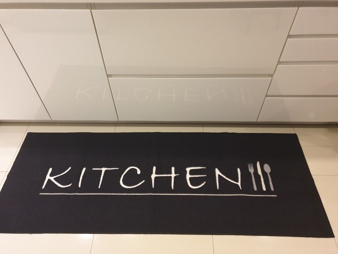 Kitchen Floor mat 180x 65cm Retro, Rustic, typography, Furniture & Home ...