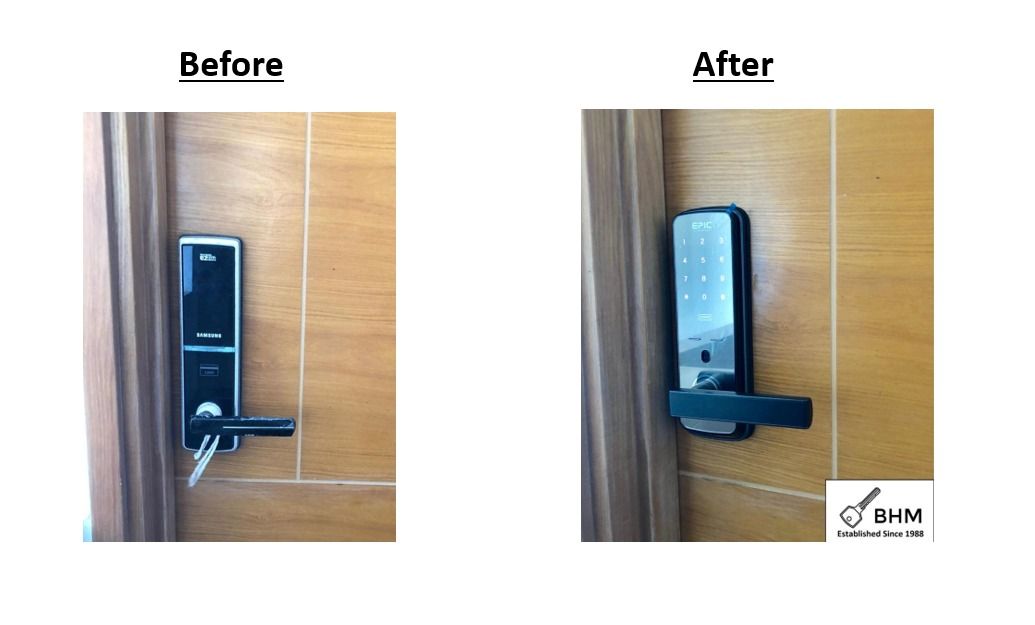 Korea Mortise Digital Lock with Key Override, Furniture & Home Living ...