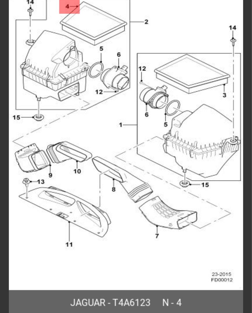 LANDROVER/ JAGUAR AIR FILTER ELEMENT * AIR FILTER - Jaguar (T4A6123 ...