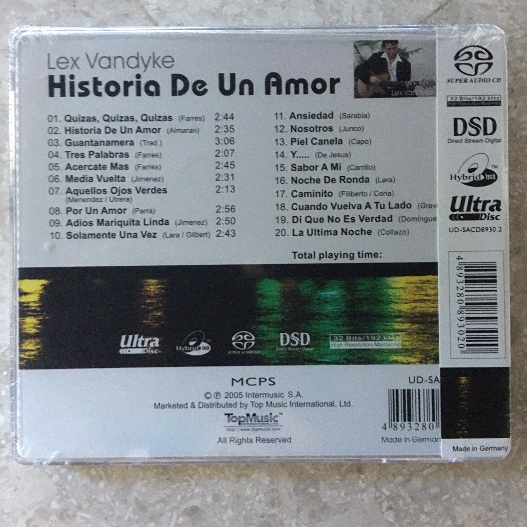 ( SACD ) Lex Vandyke - Historia De Un Amor ( Top Music CD ) , Hobbies ...