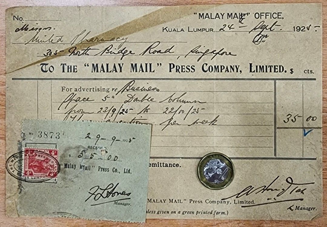 Malay mail stamp receipt, Hobbies & Toys, Memorabilia & Collectibles ...