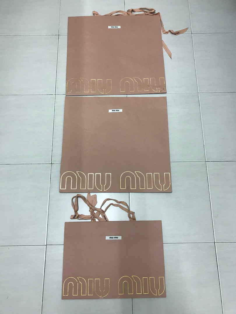 Miu Miu paperbag 3 item original, Women's Fashion, Bags & Wallets, Tote ...