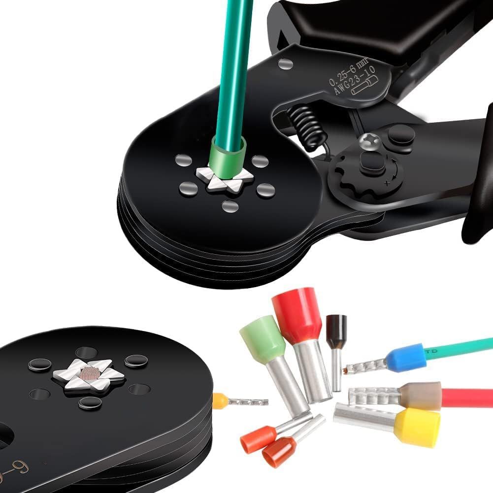MTHKLO Ferrule Crimping Tool Kit with Brush,Wire Cutter Plier&Mini Wire ...