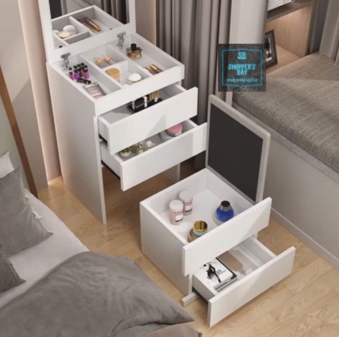 NAVO space saving dressing table with storage, Furniture & Home Living ...