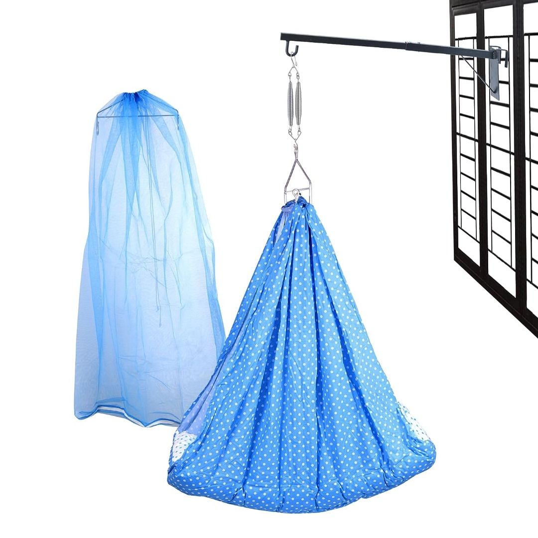 New Born Baby Swing Cradle (Jhula) Set | Cradle Swing, Mosquito Net ...