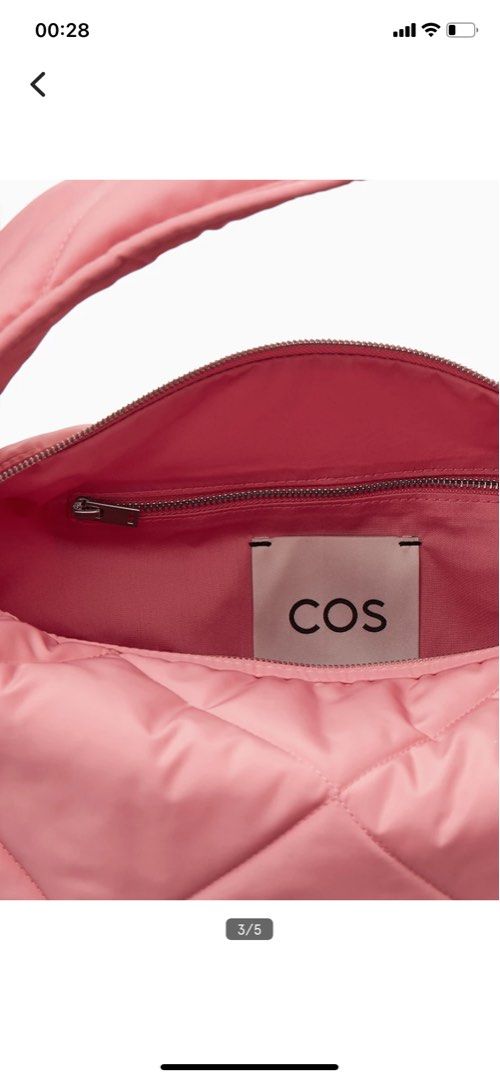 New cos pink diamond quilt bag, Women's Fashion, Bags & Wallets, Tote ...