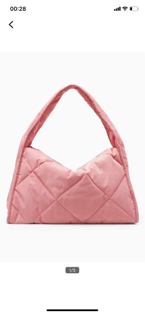 New cos pink diamond quilt bag, Women's Fashion, Bags & Wallets, Tote ...