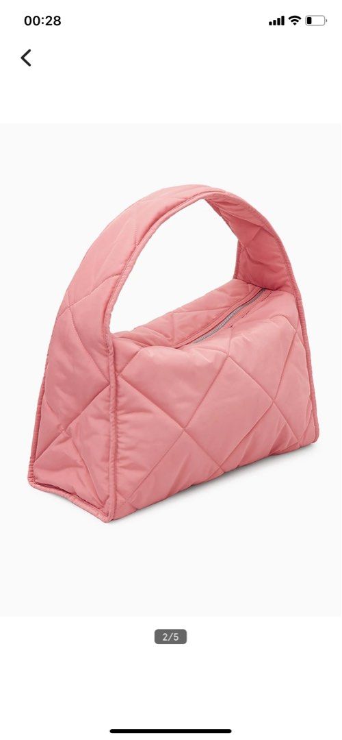 New cos pink diamond quilt bag, Women's Fashion, Bags & Wallets, Tote ...