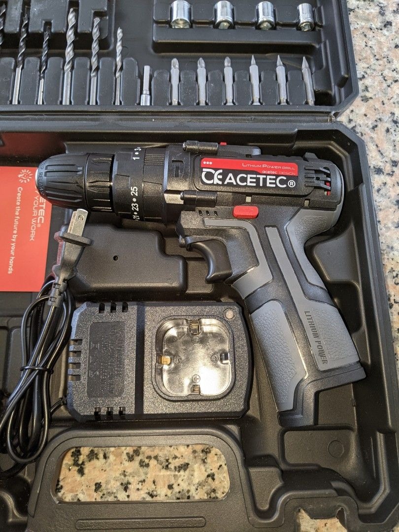 NEW FULL SET Cement wall cordless 16.8v drill Acetec, complete set ...