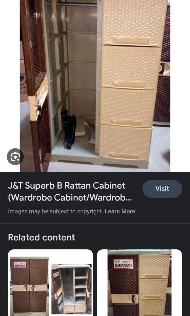 Nikko Rattan Details Brown Beige Plastic Wardrobe Cabinet Drawer on ...