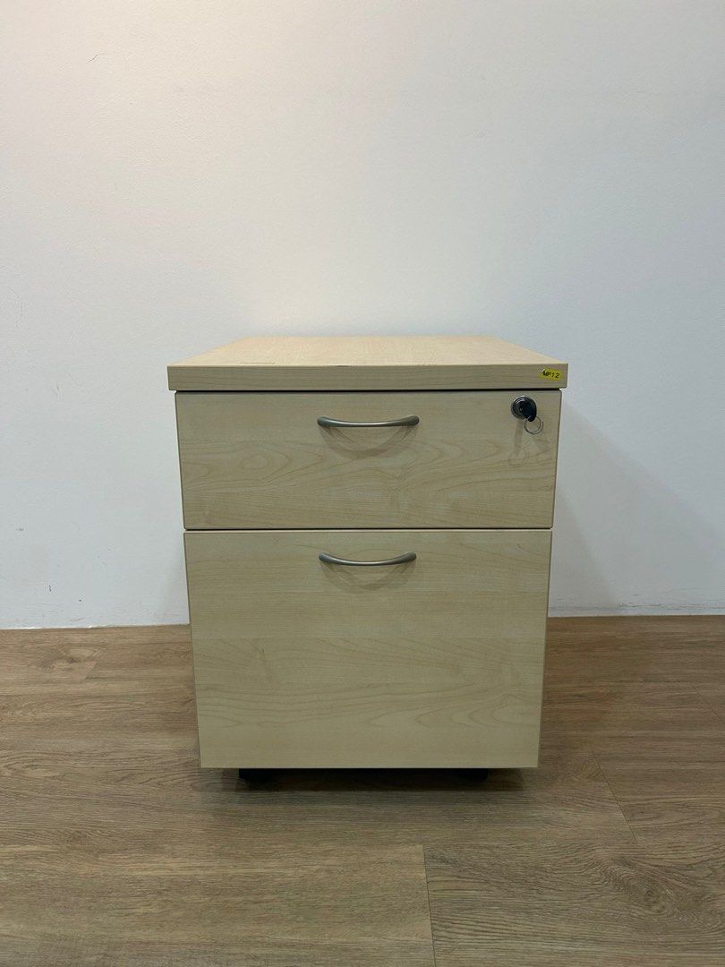 Office table drawer unit with 2 drawers on castor wheels movable, light ...