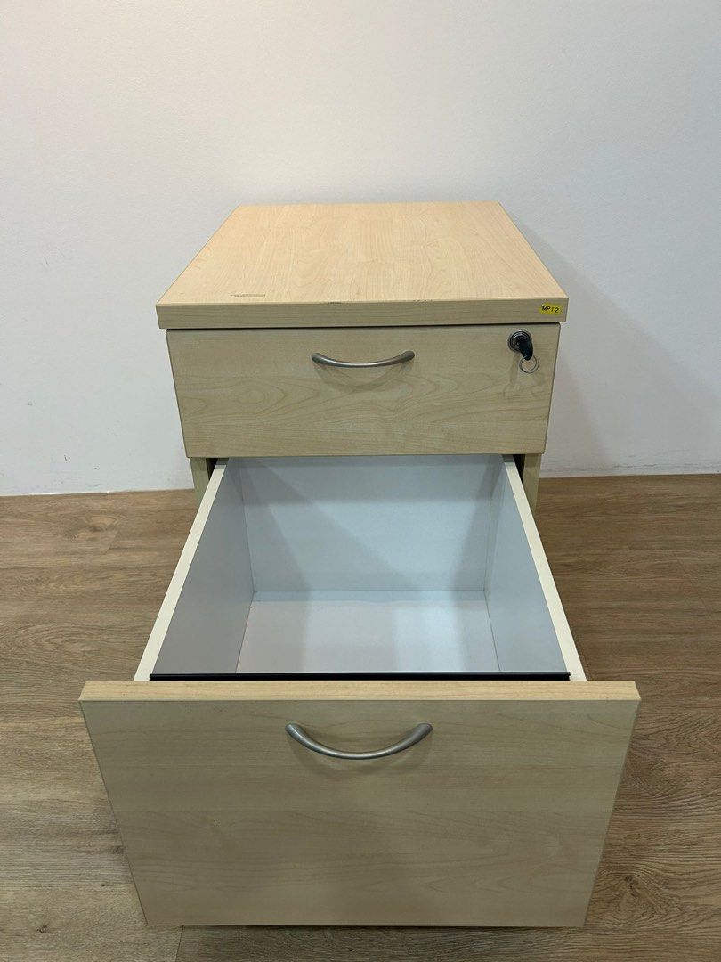 Office table drawer unit with 2 drawers on castor wheels movable, light ...