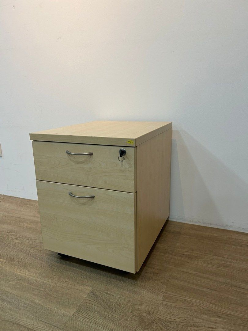 Office table drawer unit with 2 drawers on castor wheels movable, light ...