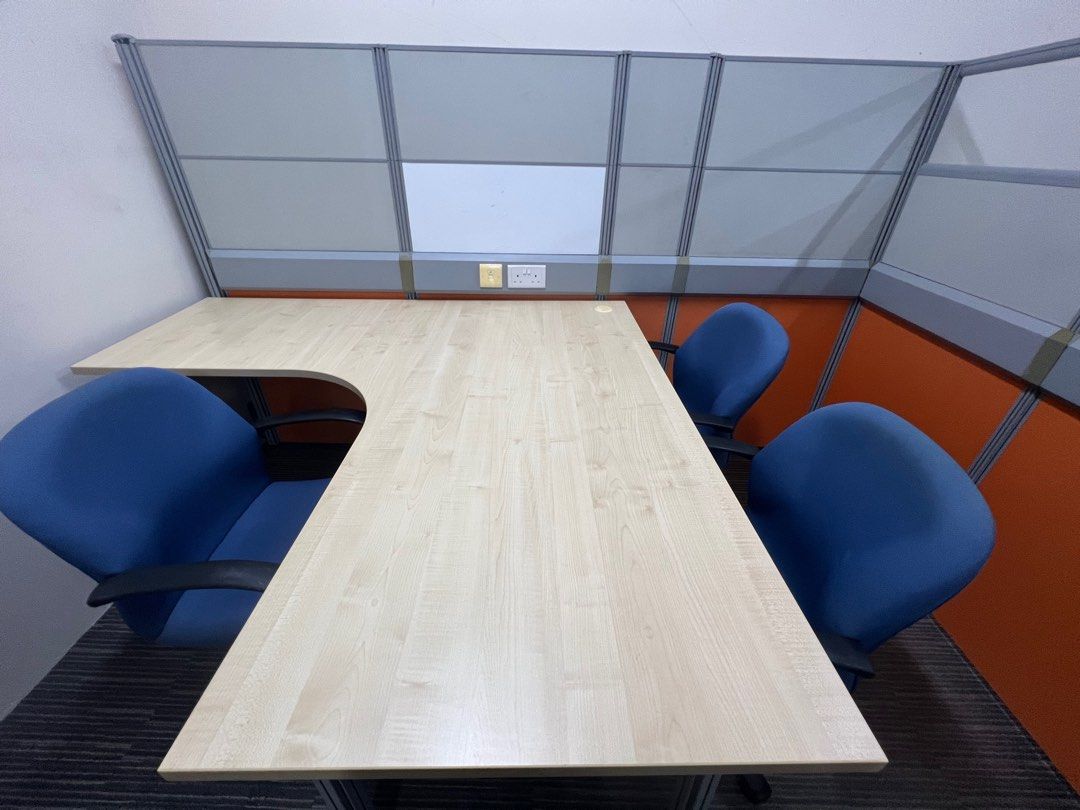 Office table with High Partitions, Furniture & Home Living, Furniture ...