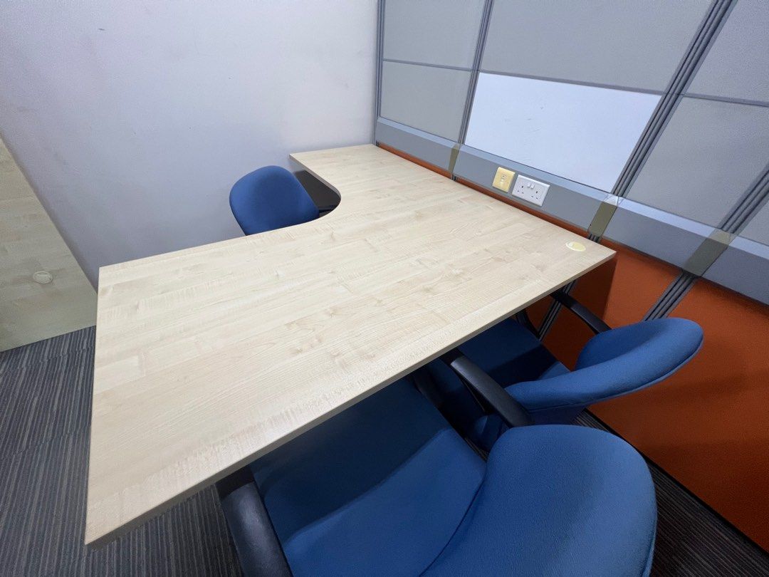 Office table with High Partitions, Furniture & Home Living, Furniture ...