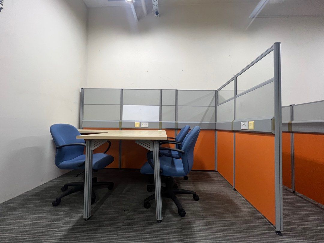 Office table with High Partitions, Furniture & Home Living, Furniture ...