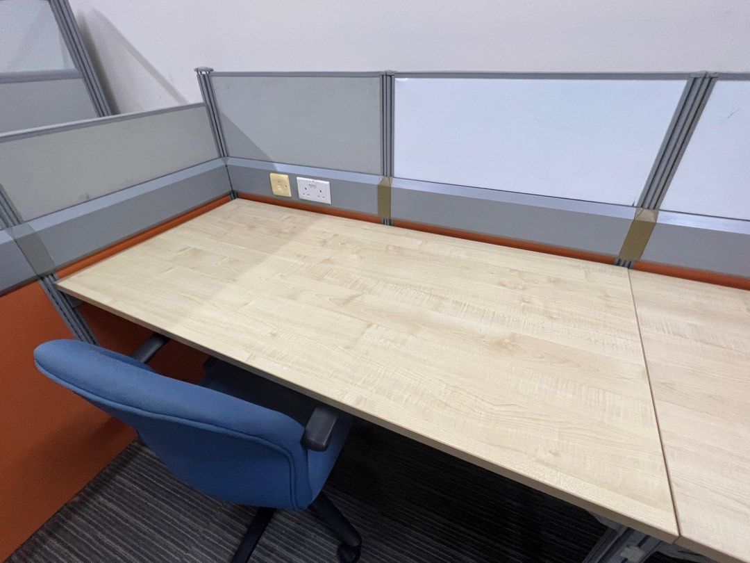 Office tables with partitions ($300 for 2), Furniture & Home Living ...