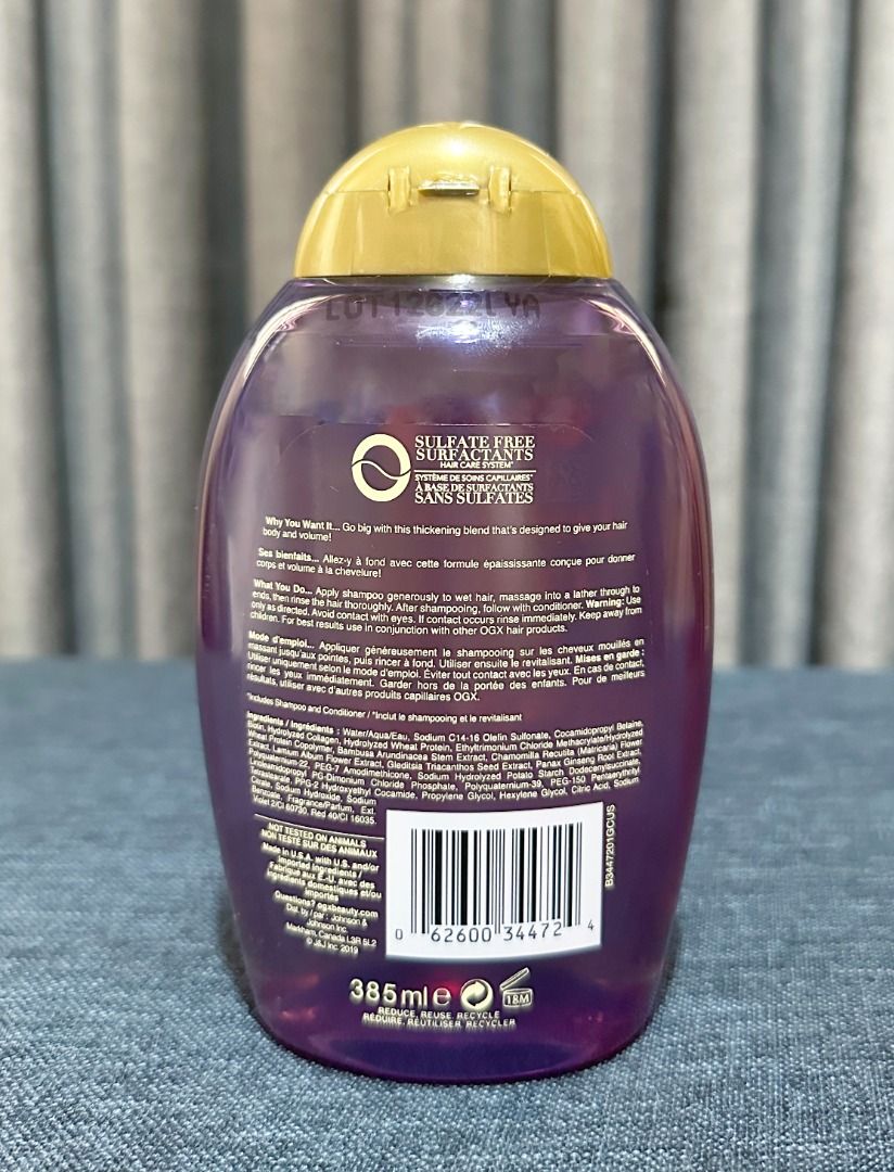 OGX Extra Strength Extra Volume + Biotin & Collagen shampoo 385 mL ...