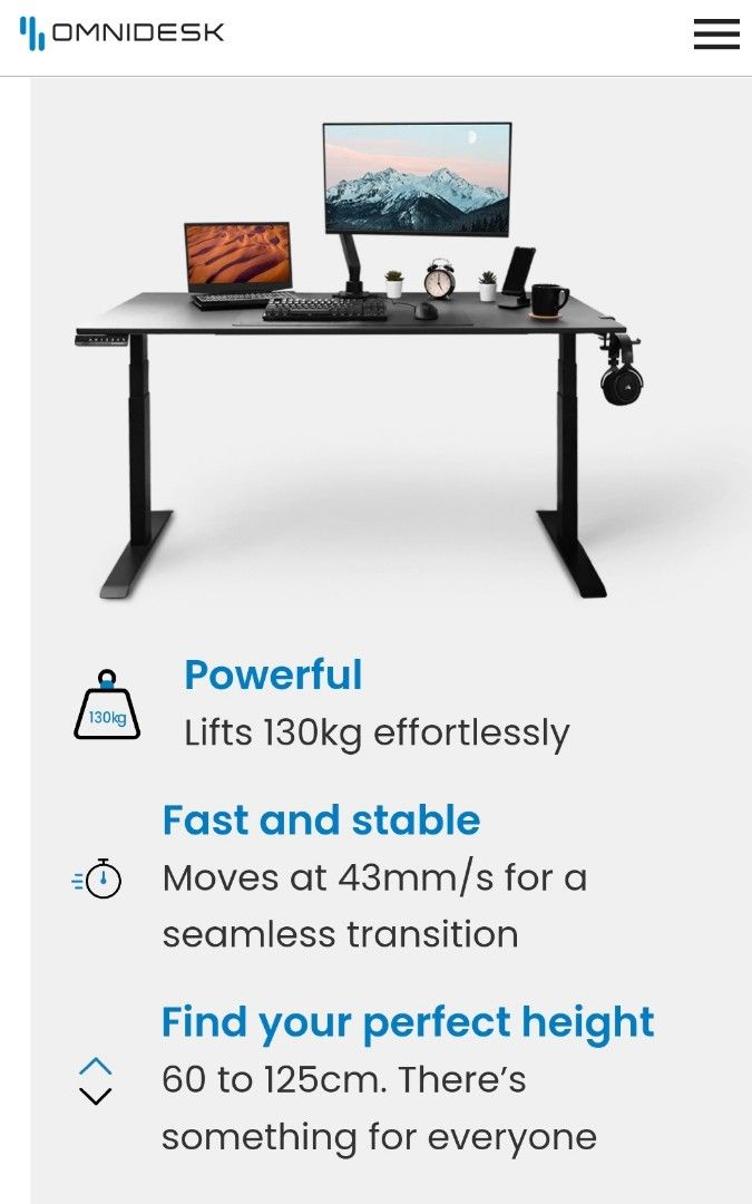 Desk&Chair Set: Omnidesk Pro (Bamboo) AND Ergotune (Coral) Chair ...