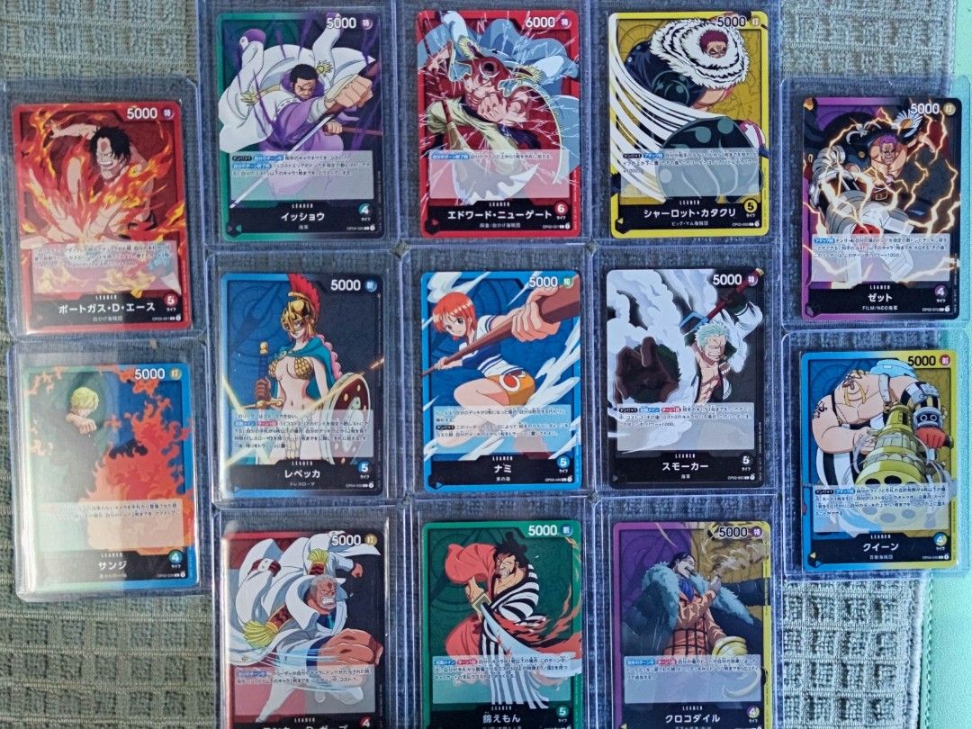 One Piece cards - 13 Leader cards, Hobbies & Toys, Toys & Games on ...