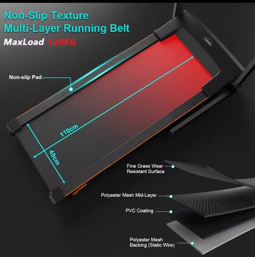 Onetwofit Foldable 2.5HP Treadmill Running Walking machine, Sports ...